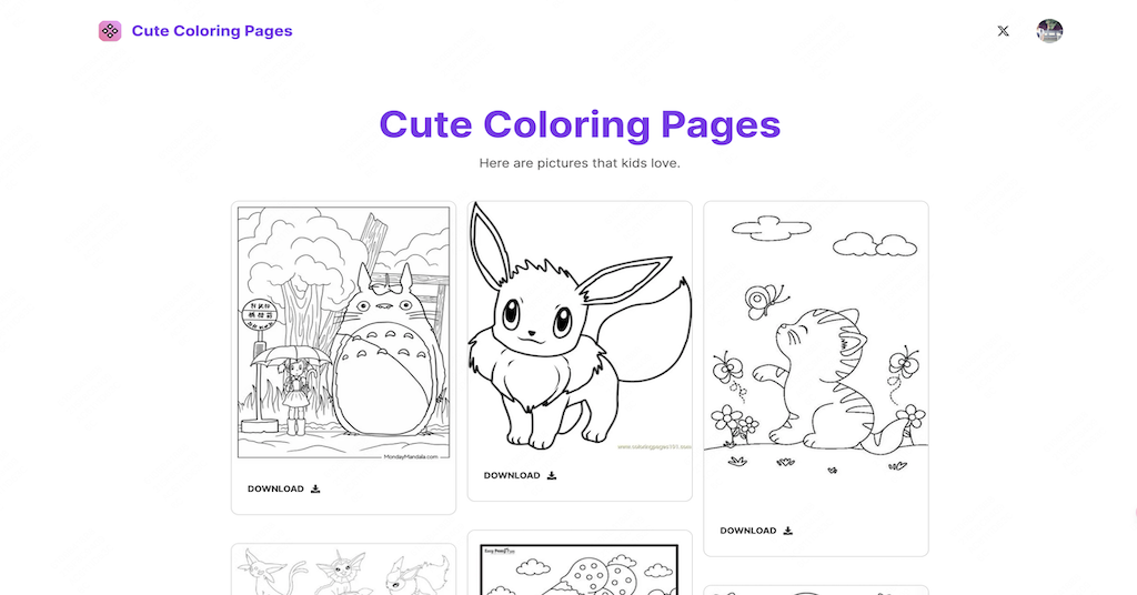 Cute Coloring Pages is now on Microlaunch