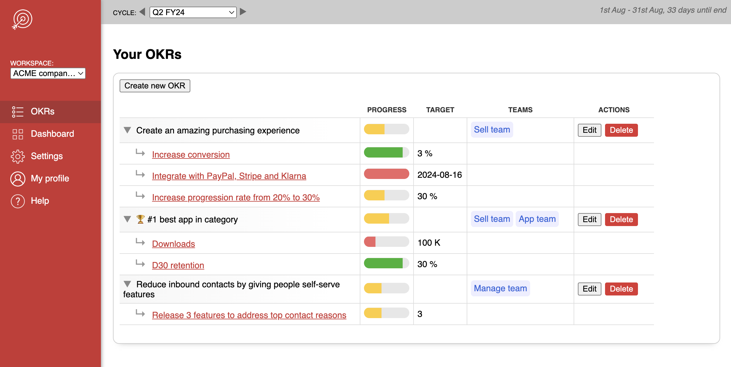 Track OKRs effectively across multiple teams using OKR Dash Track OKRs effectively across multiple teams using OKR Dash